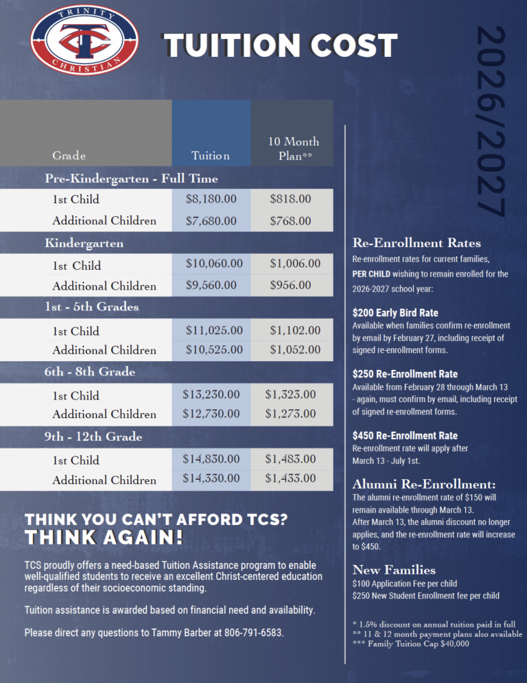 Tuition and Financial Aid - Trinity Christian School